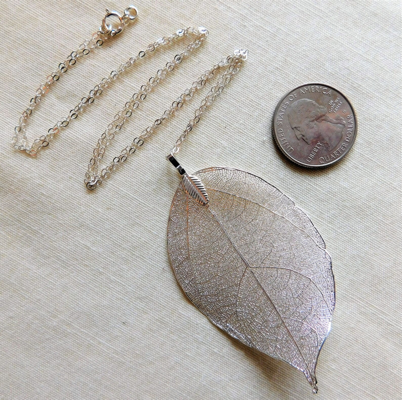 Delicate Silver Leaf Necklace , Autumn Necklace , Leaf Pendant , Fall ...
