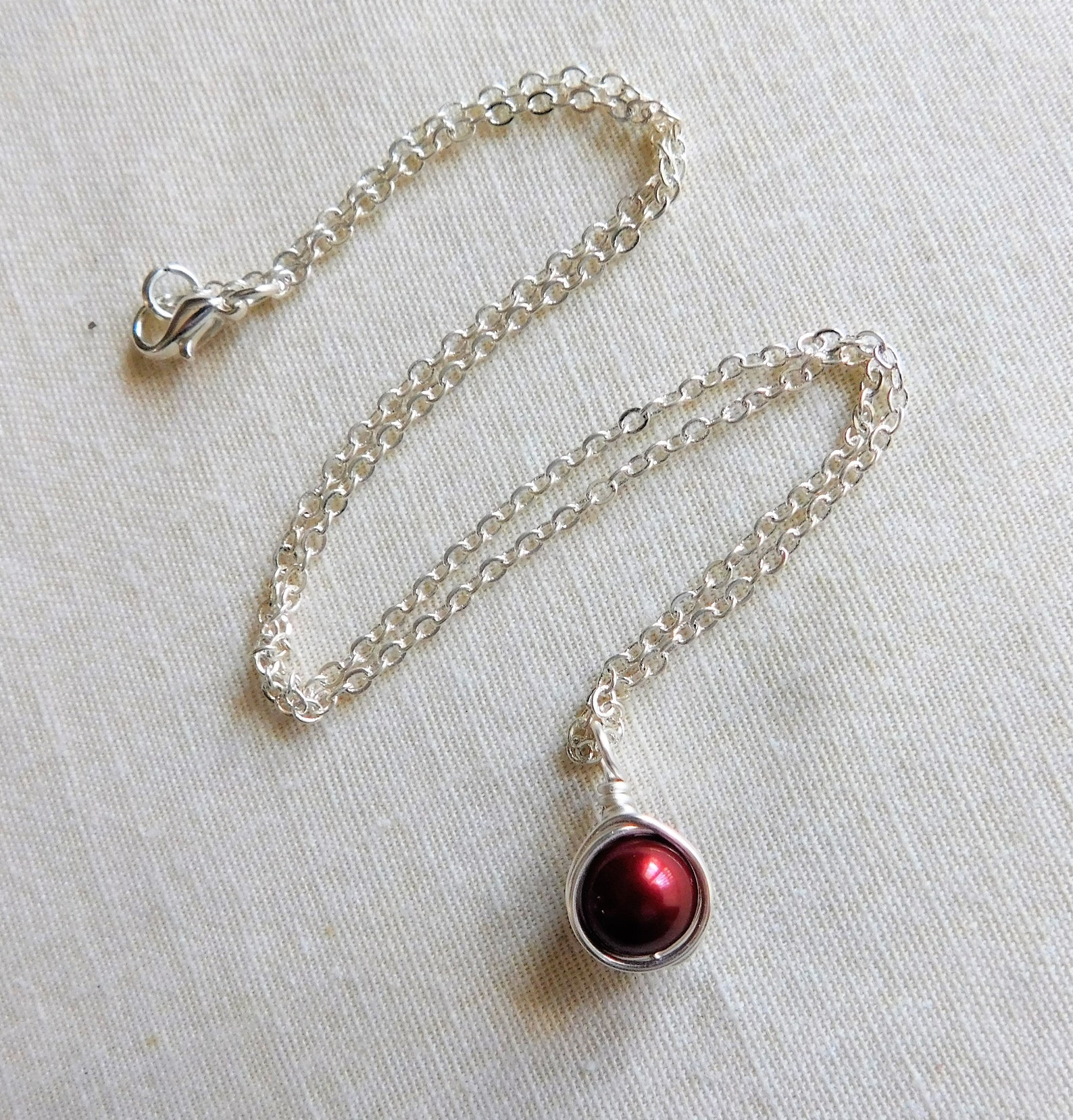 Burgundy Necklace Bridesmaid Necklace Swarovski Bordeaux | Etsy