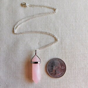 Rose Quartz Spike Necklace , Pink Crystal Point Necklace , Rose Quartz ...