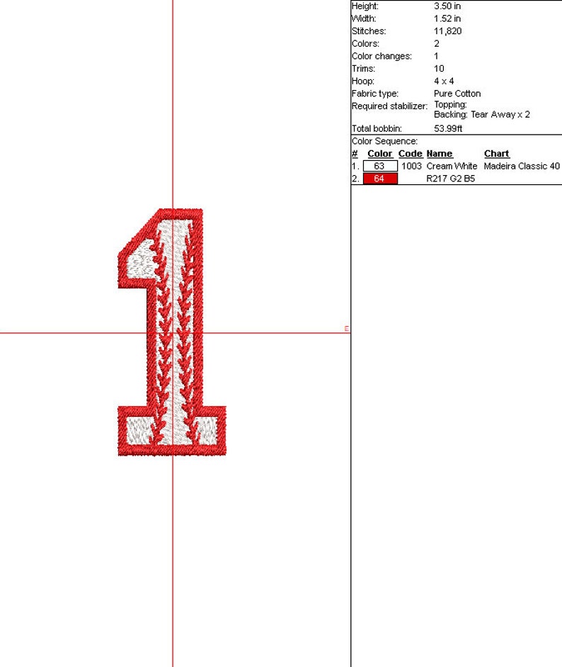 Baseball Numbers Machine Embroidery Designs Digital Download ONLY - Etsy
