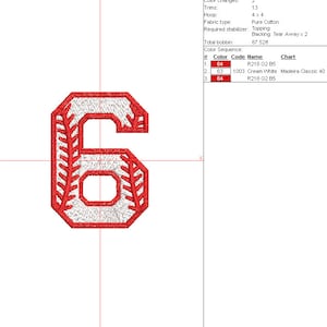 Baseball Numbers Machine Embroidery Designs Digital Download ONLY - Etsy