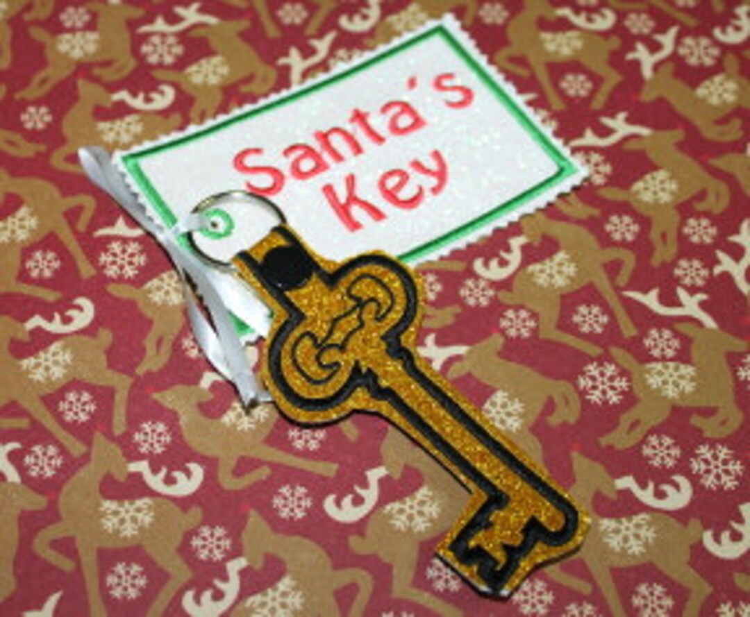 Santa Key Chain Key Fob Machine Embroidery Design Only Christmas - Etsy