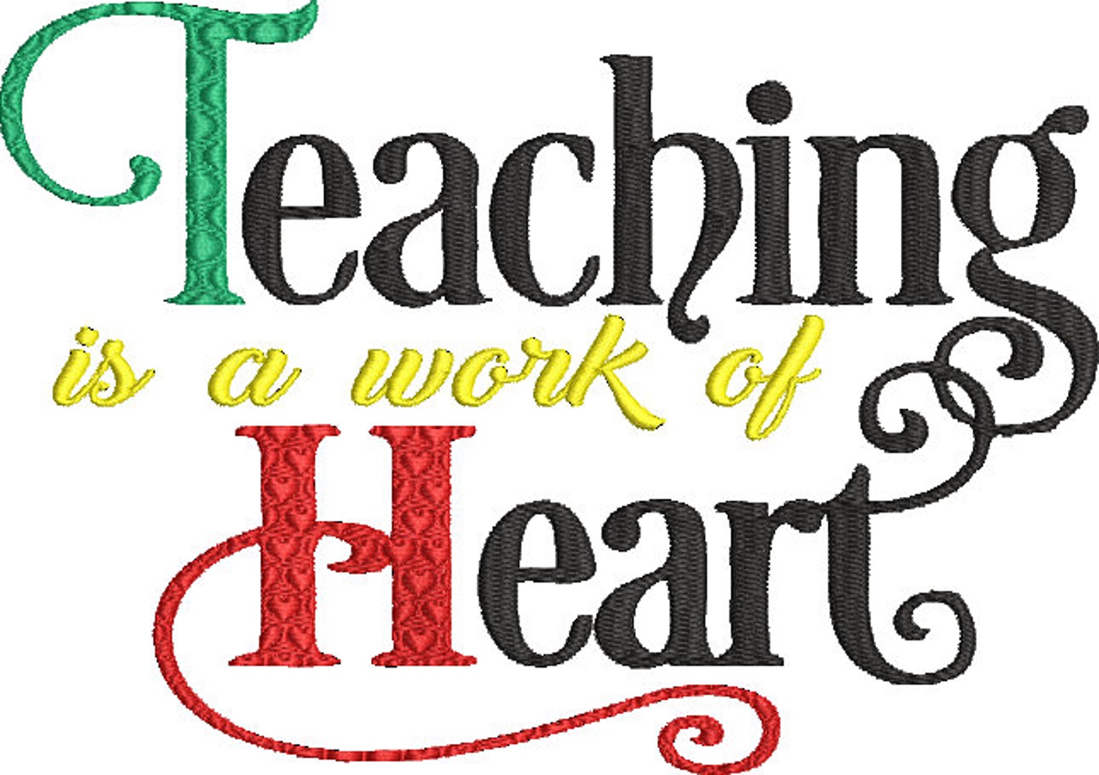 Teaching is a Work of Heart Designs Machine Embroidery Design - Etsy