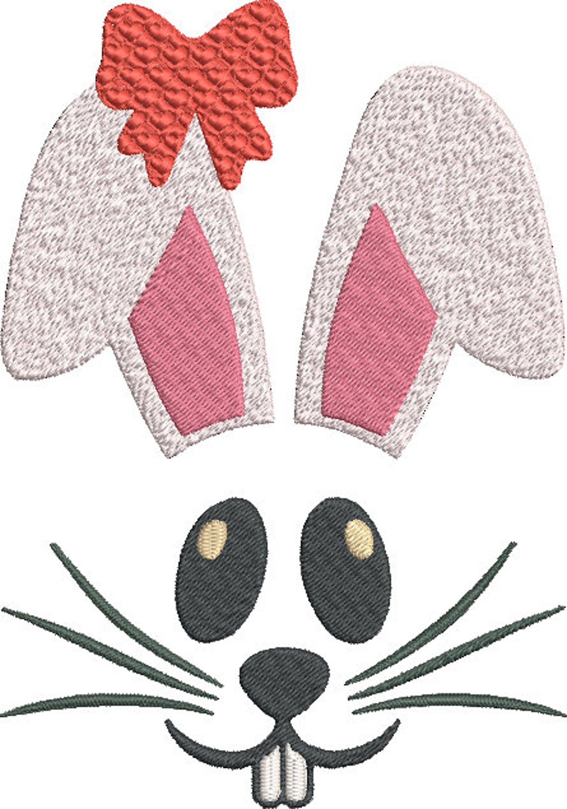 Bunny Face Girl Machine Embroidery Design Digital Download - Etsy