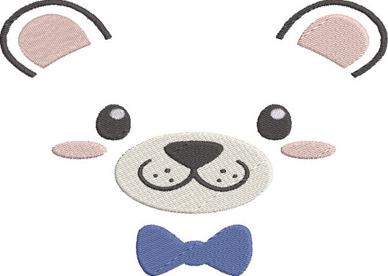 Bear Face Boy Design Machine Embroidery Design Digital | Etsy