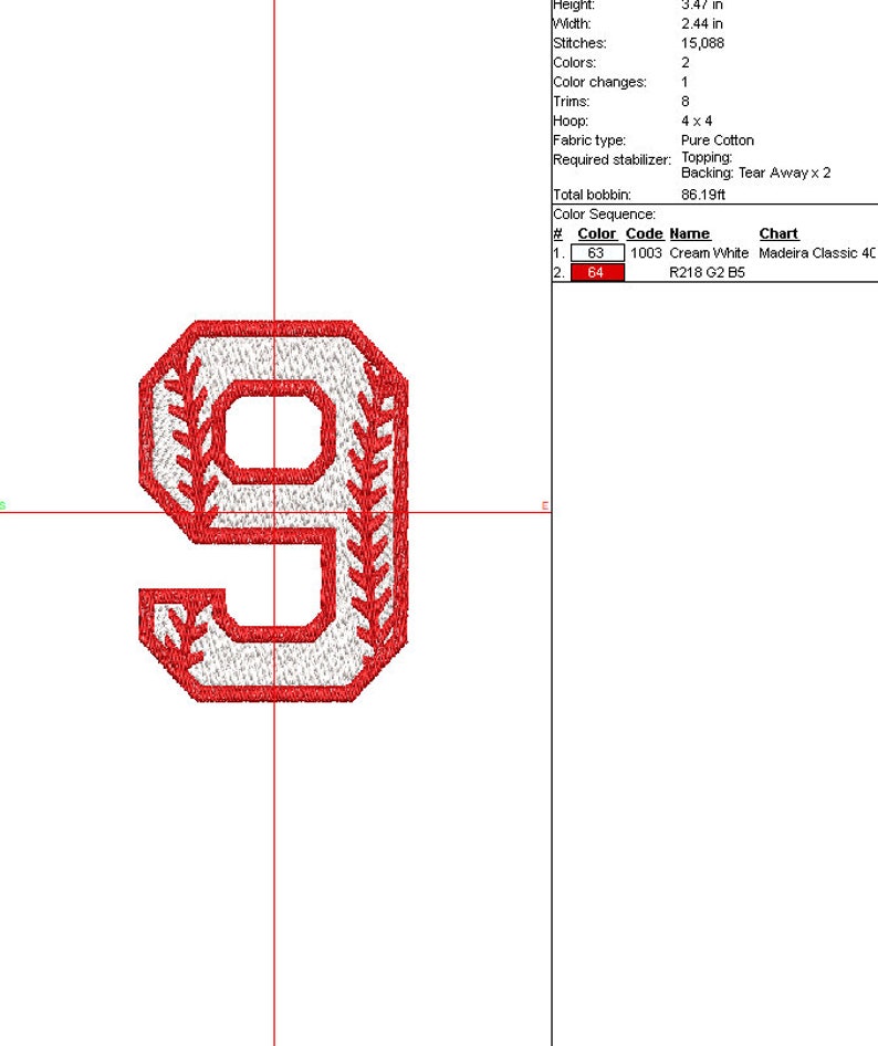 Baseball Numbers Machine Embroidery Designs Digital Download ONLY - Etsy