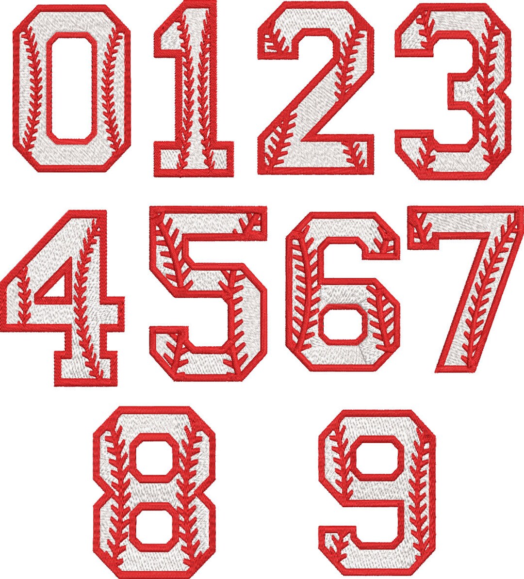 Baseball Numbers Machine Embroidery Designs Digital Download ONLY - Etsy