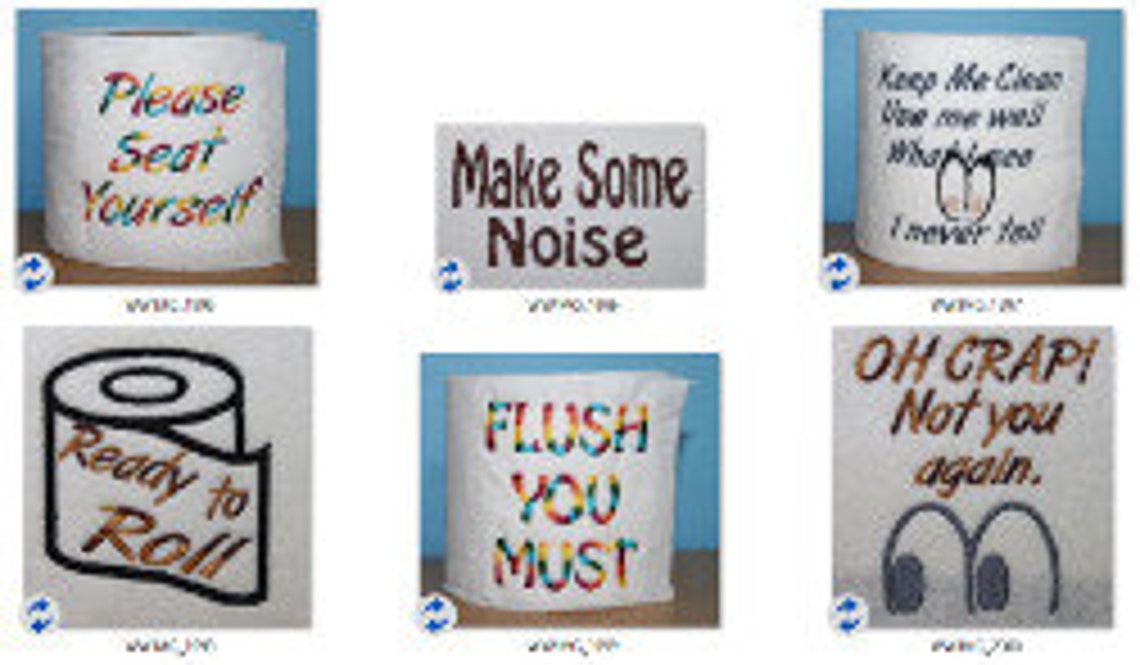 6 Toilet Paper Sayings Machine Embroidery File Toilet Paper - Etsy