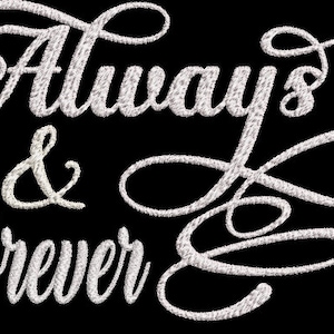 Always and Forever Machine Embroidery Designs Word Art - Etsy
