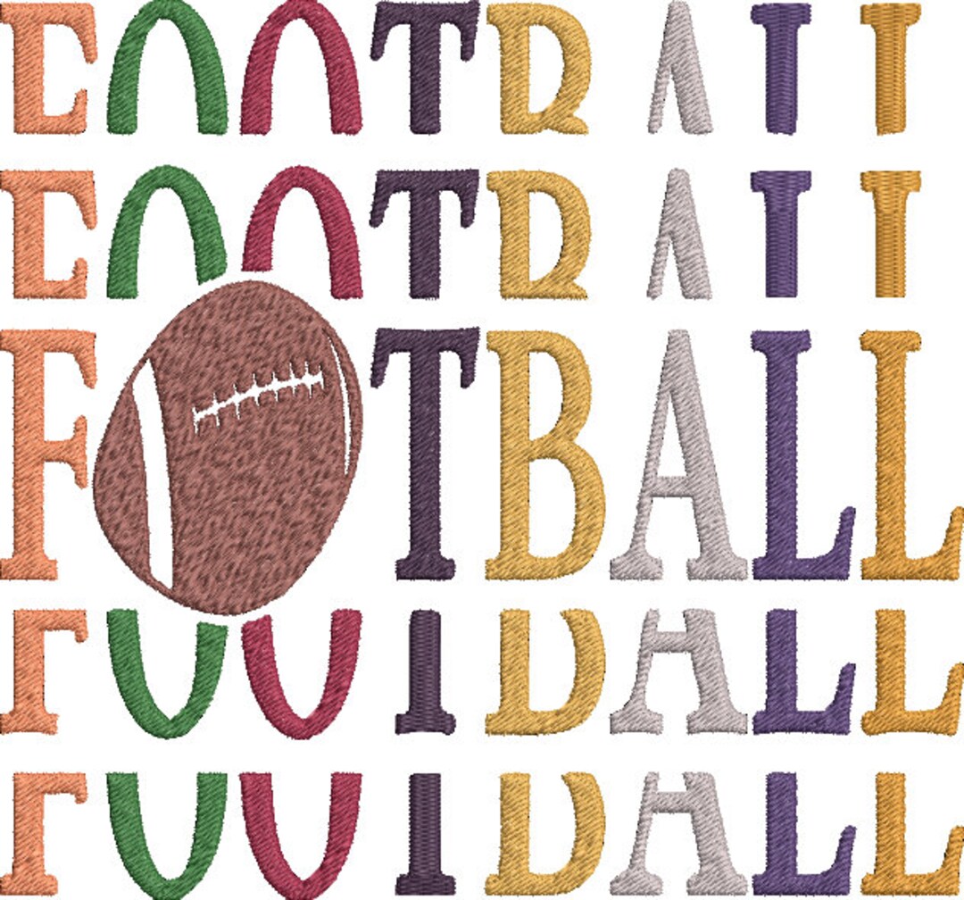 Football Word Art Digitized Machine Embroidery Design - Etsy