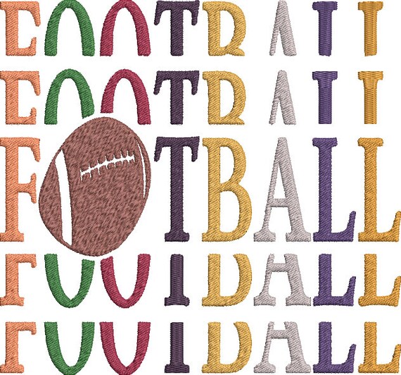Football Word Art Digitized Machine Embroidery Design - Etsy