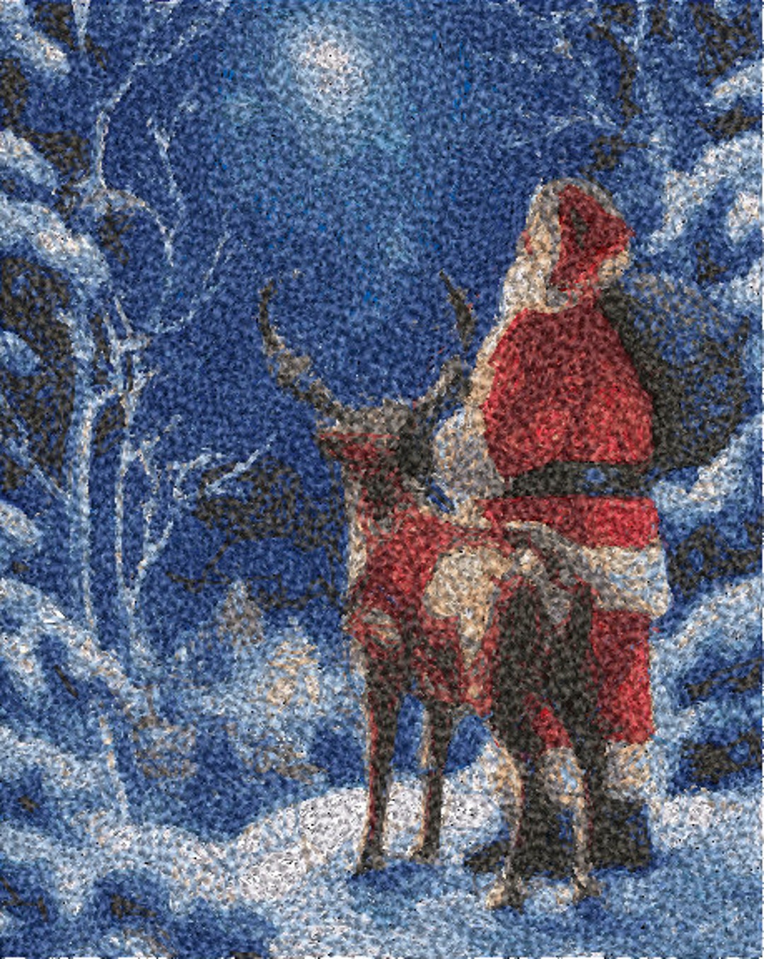 Santa Claus and Reindeer Christmas Montage Machine Embroidery Design ...
