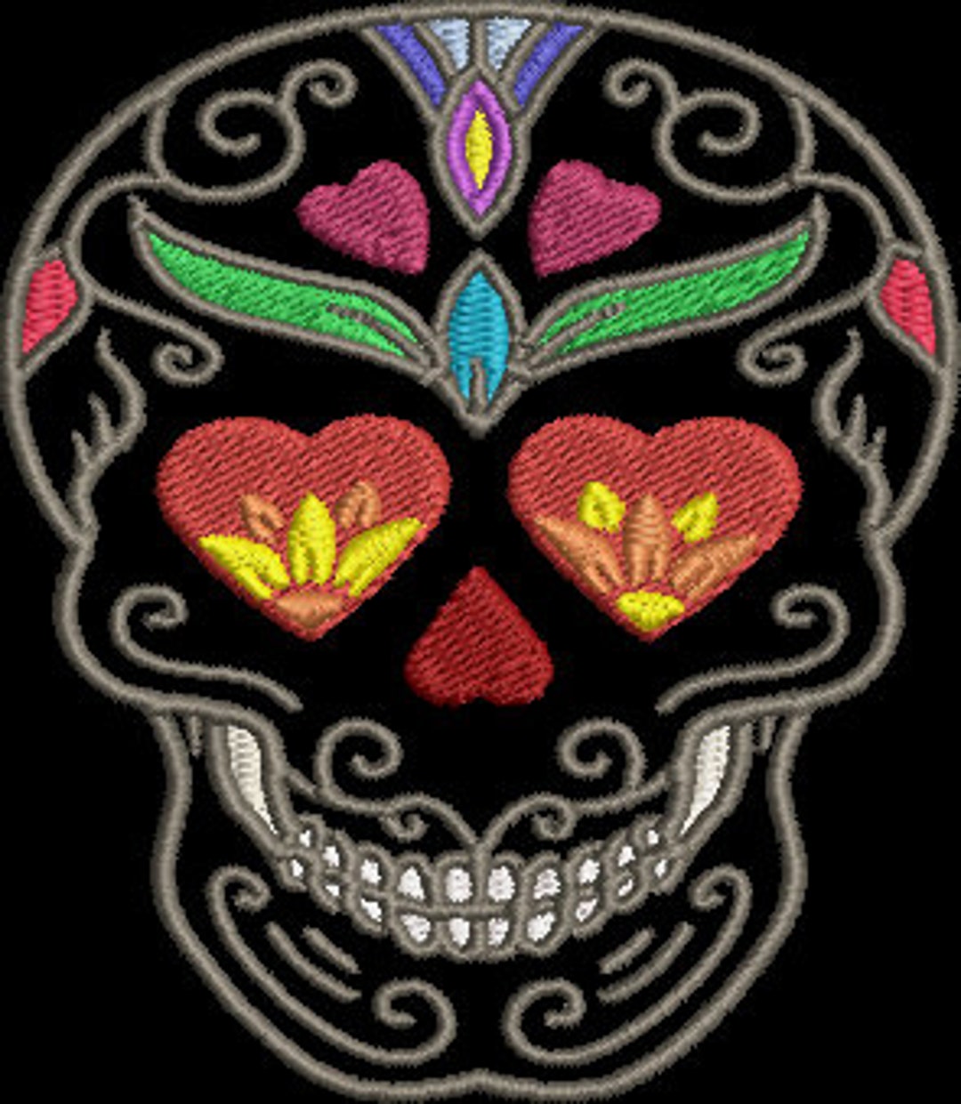Sugar Skull Digitized Machine Embroidery Design Halloween - Etsy