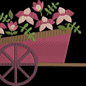 Flowers and Carts Set Digitized Machine Embroidery Design | Etsy