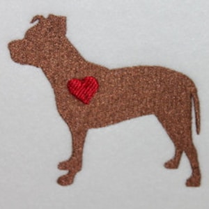 Pitbull With Heart Machine Embroidery Design Dog Puppy Pit Pittie - Etsy