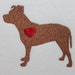 Pitbull With Heart Machine Embroidery Design Dog Puppy Pit Pittie - Etsy