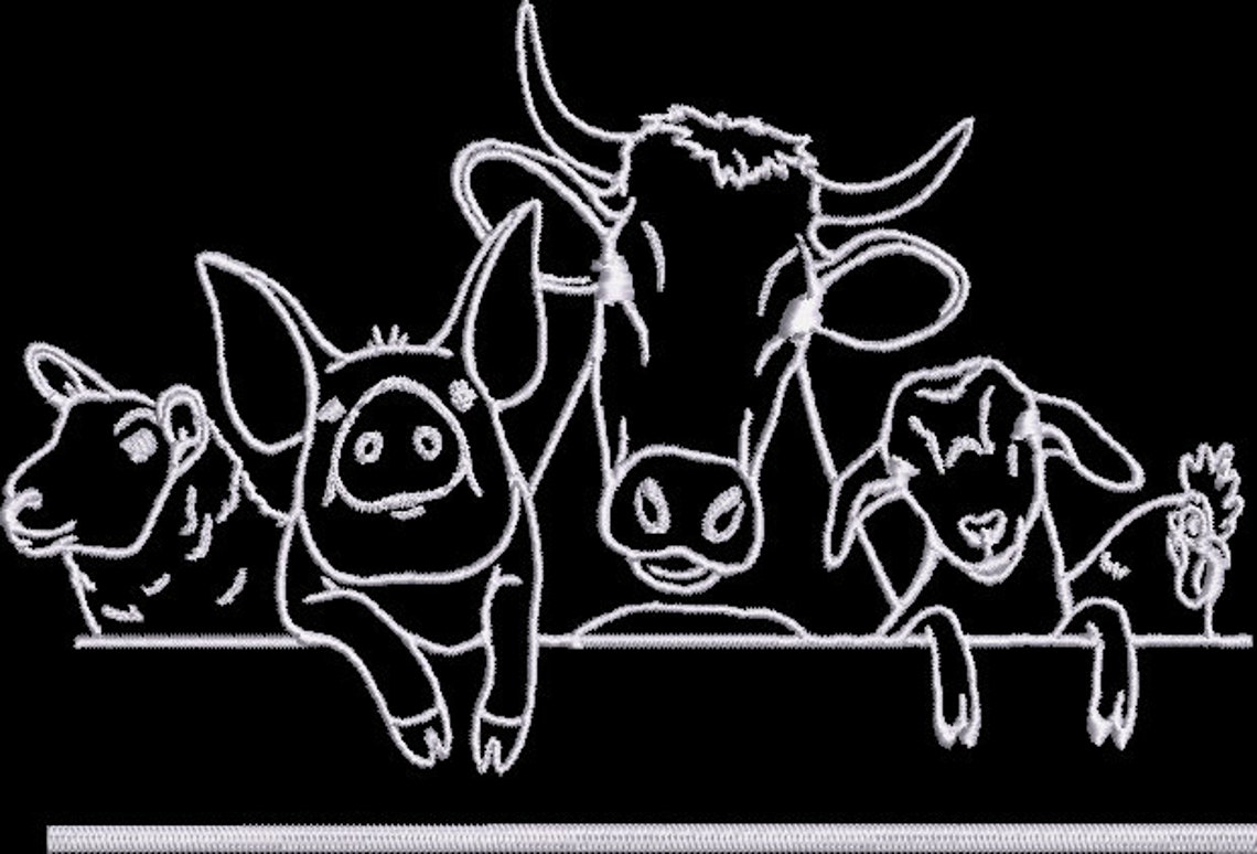 Farms Animals Split Design Machine Embroidery Design Country Farm - Etsy