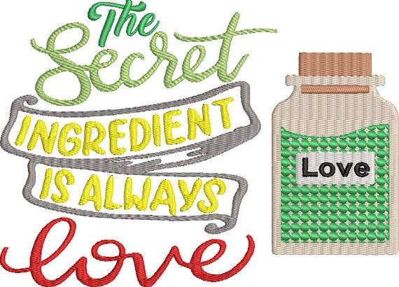 Secret Ingredient Machine Embroidery Design Cooking Paper - Etsy