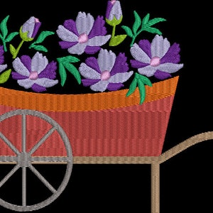 Flowers and Carts Set Digitized Machine Embroidery Design | Etsy
