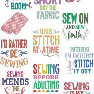 Sewing Set Machine Embroidery Design Word Art Quilting Digital Download ...