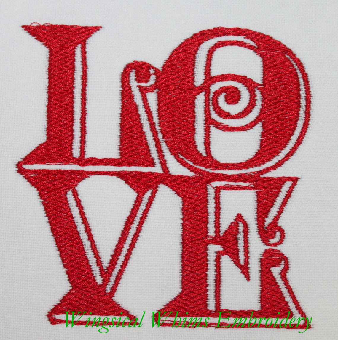 Love in Block Format Digitized Machine Embroidery File ONLY Love ...