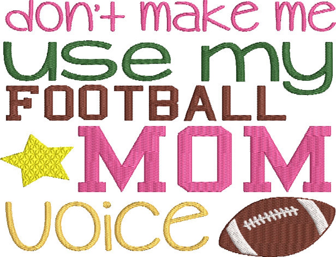 Football Mom Mom Voice Digitized Machine Embroidery Design Sports - Etsy