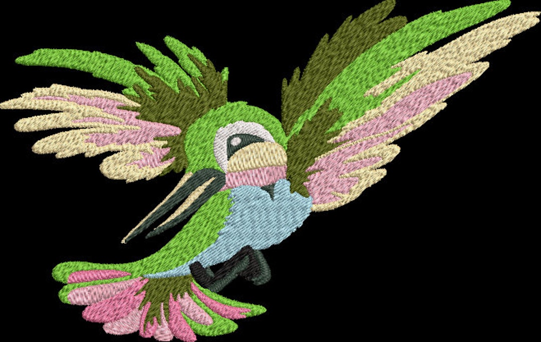 Pastel Hummingbird Digitized Machine Embroidery Design Kitchen Towels ...