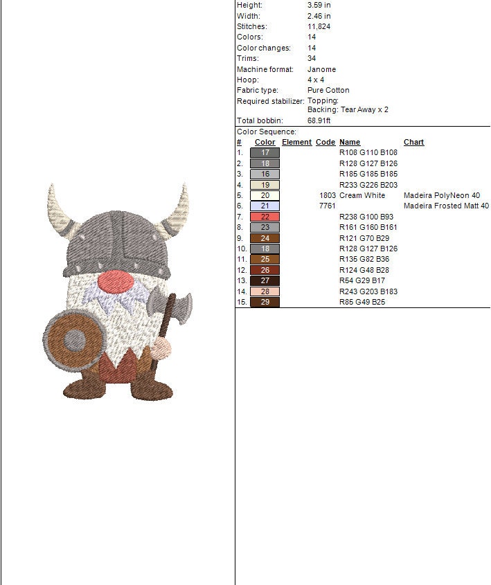 Viking Gnome Machine Embroidery Designs Fantasy MN Minnesota - Etsy