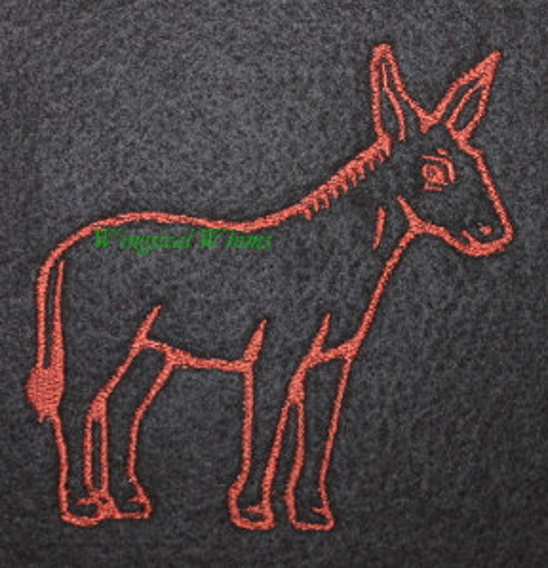 Donkey Digitized Machine Embroidery Farm Hobby Farm - Etsy
