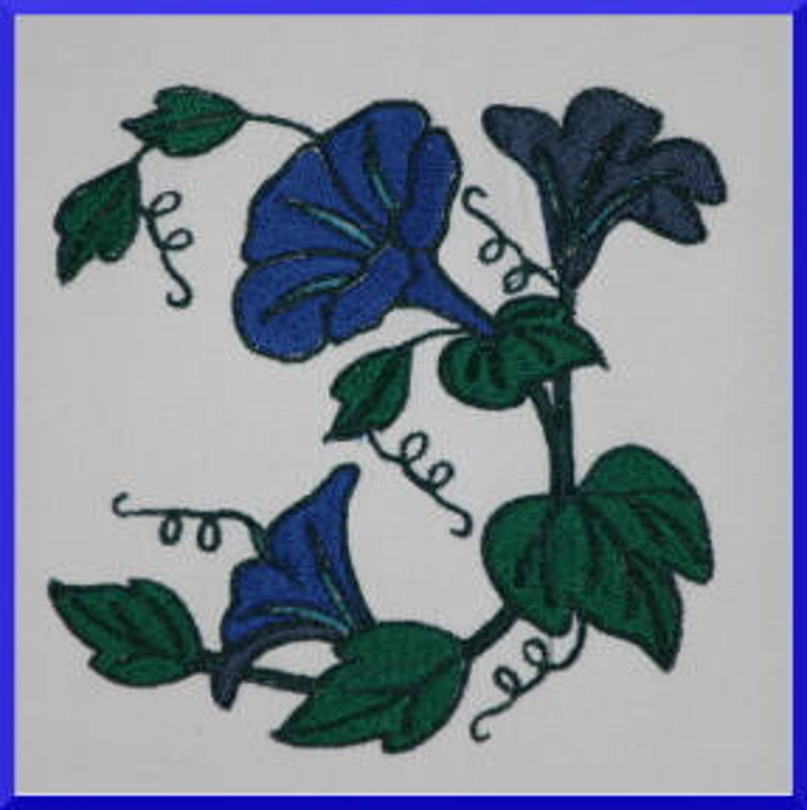 Morning Glory Flower Machine Embroidery Design Outline and Filled - Etsy