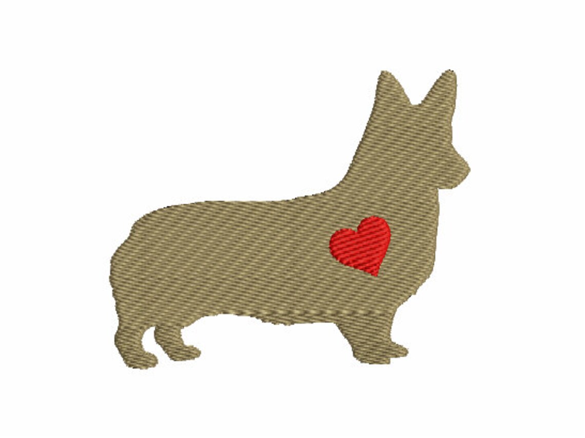 Corgi With Heart Machine Embroidery Design Dog Puppy - Etsy