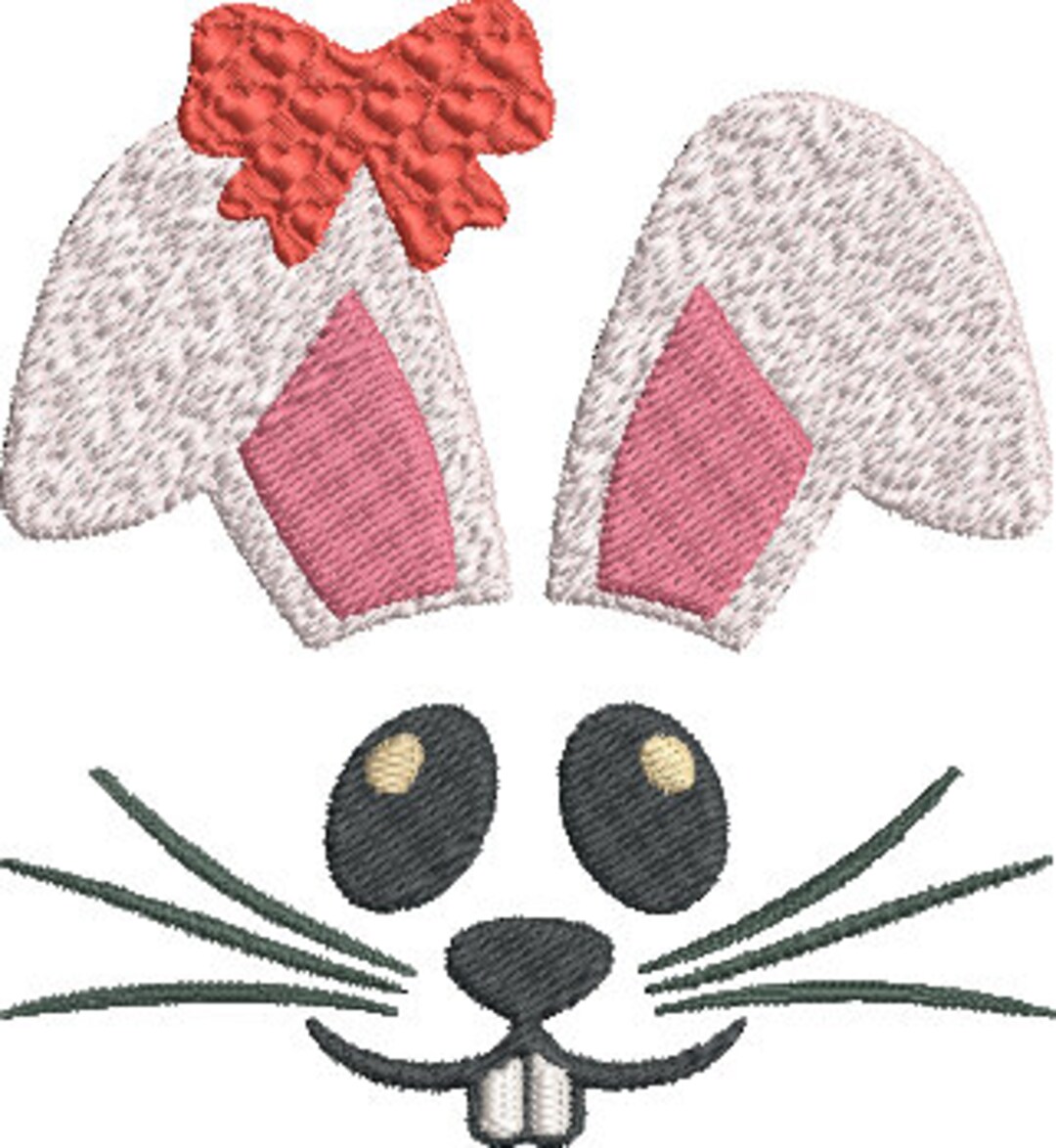 Bunny Face Girl Machine Embroidery Design Digital Download ONLY Easter ...
