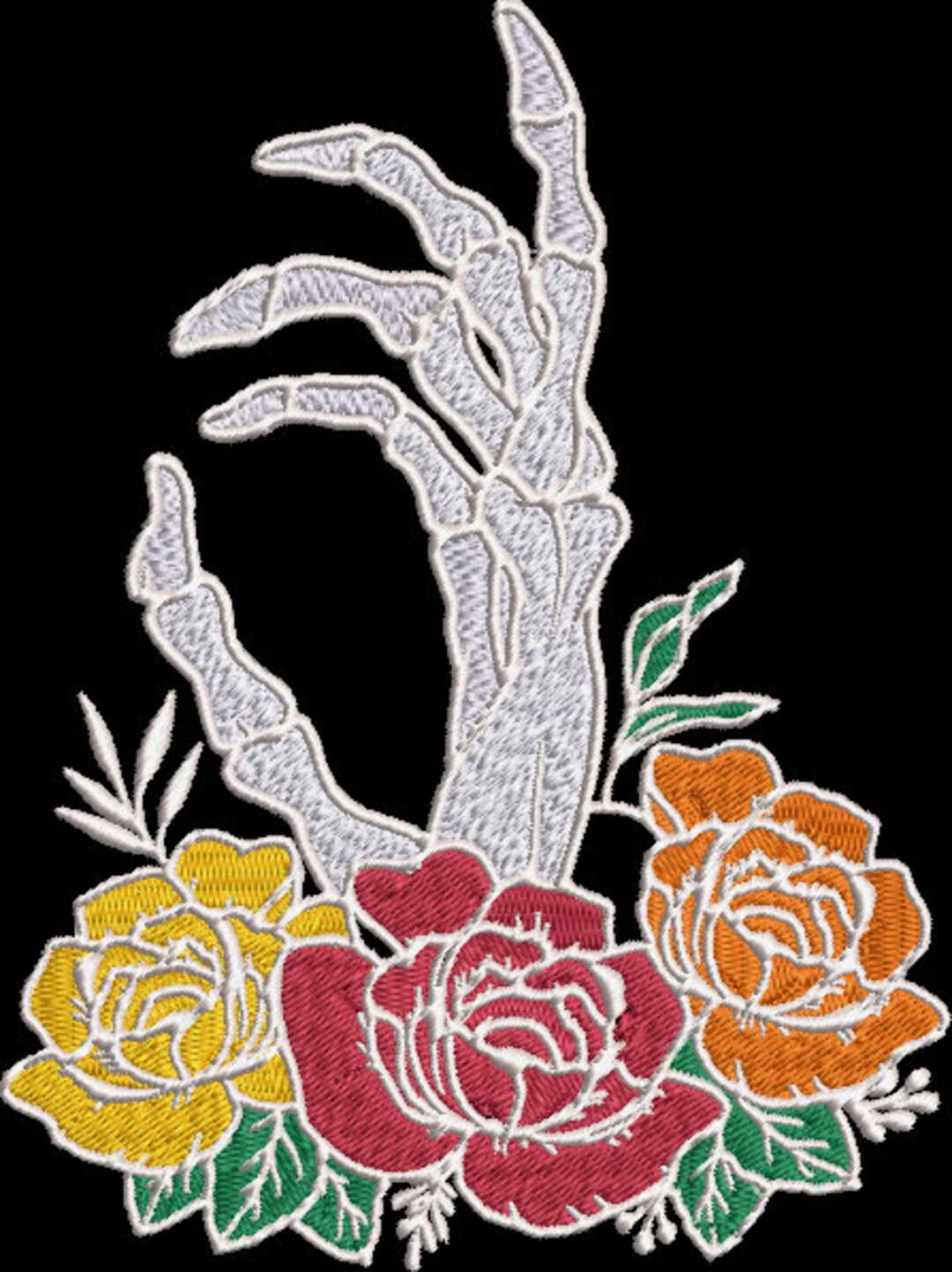 Flower Skeleton Design Machine Embroidery Design Digital Download ONLY ...