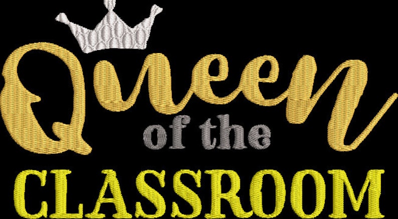 King and Queen of the Classroom Machine Embroidery Design - Etsy
