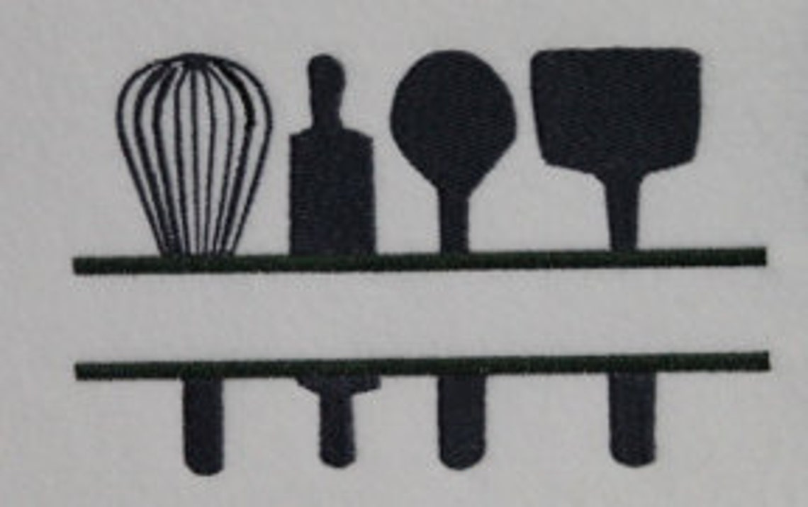 Kitchen Utensils Split Design Digitized Machine Embroidery - Etsy