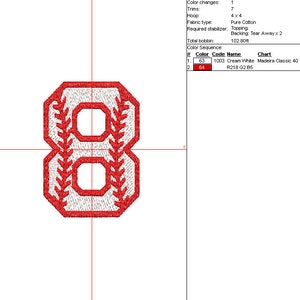 Baseball Numbers Machine Embroidery Designs Digital Download ONLY - Etsy