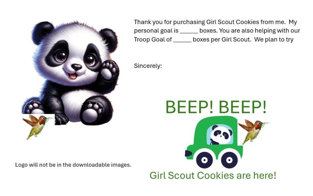 Girl Scout Panda Bear Clipart Commercial Use Art Graphic POD Digital ...