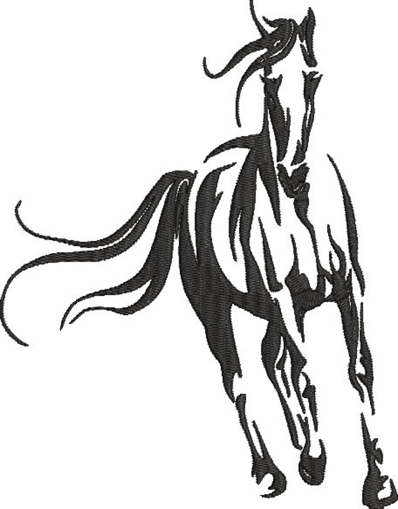 Horse Silhouette Machine Embroidery Design Digital Download - Etsy