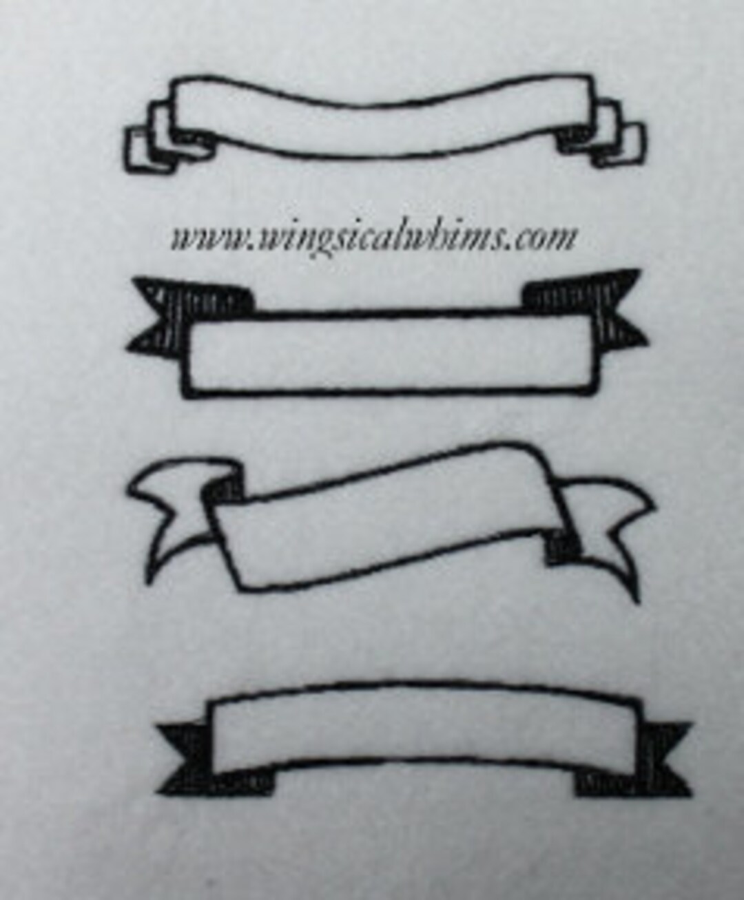 Banners Set of 4 Digitized Machine Embroidery Design - Etsy