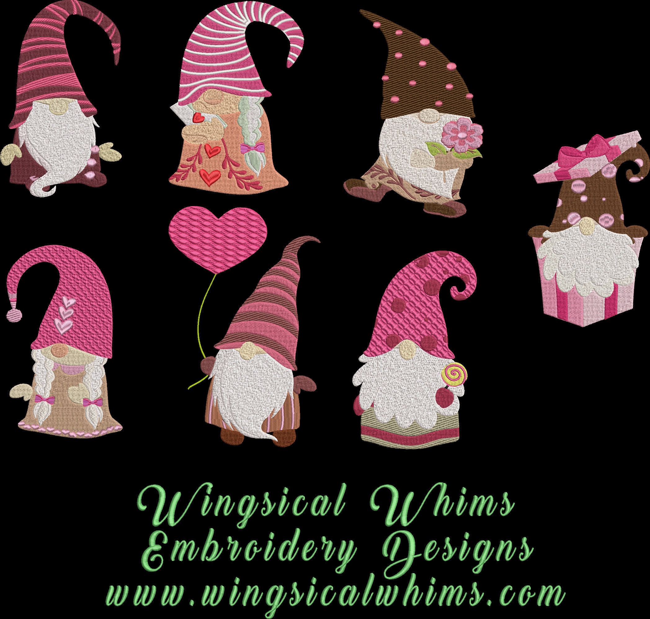 Gnomes Valentines Day Machine Embroidery Design Digital | Etsy