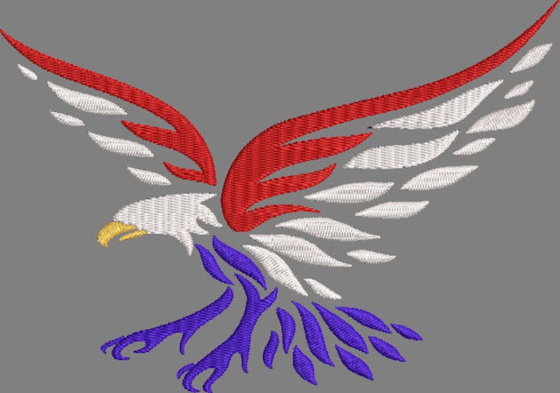 Eagle Red White Blue Digitized Machine Embroidery Design - Etsy