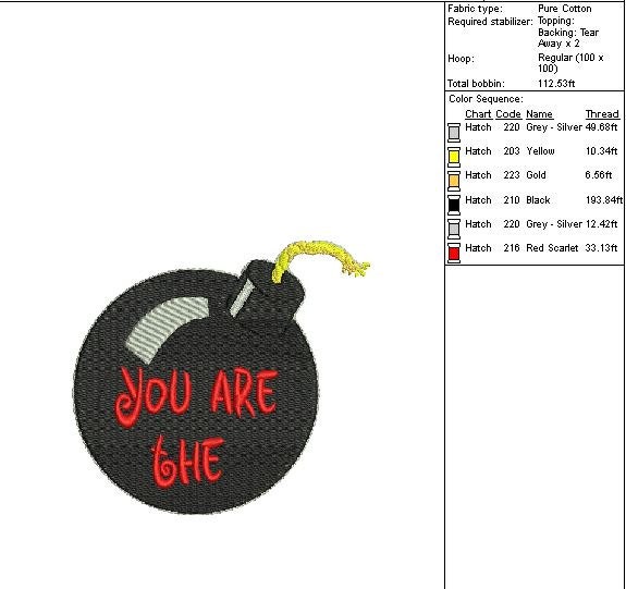 You Are the Bomb Machine Embroidery Design Valentines Day - Etsy