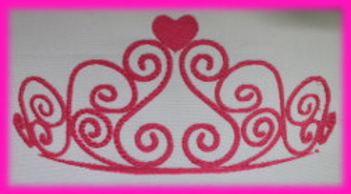 Princess Crown Digitized Machine Embroidery Design Princess - Etsy