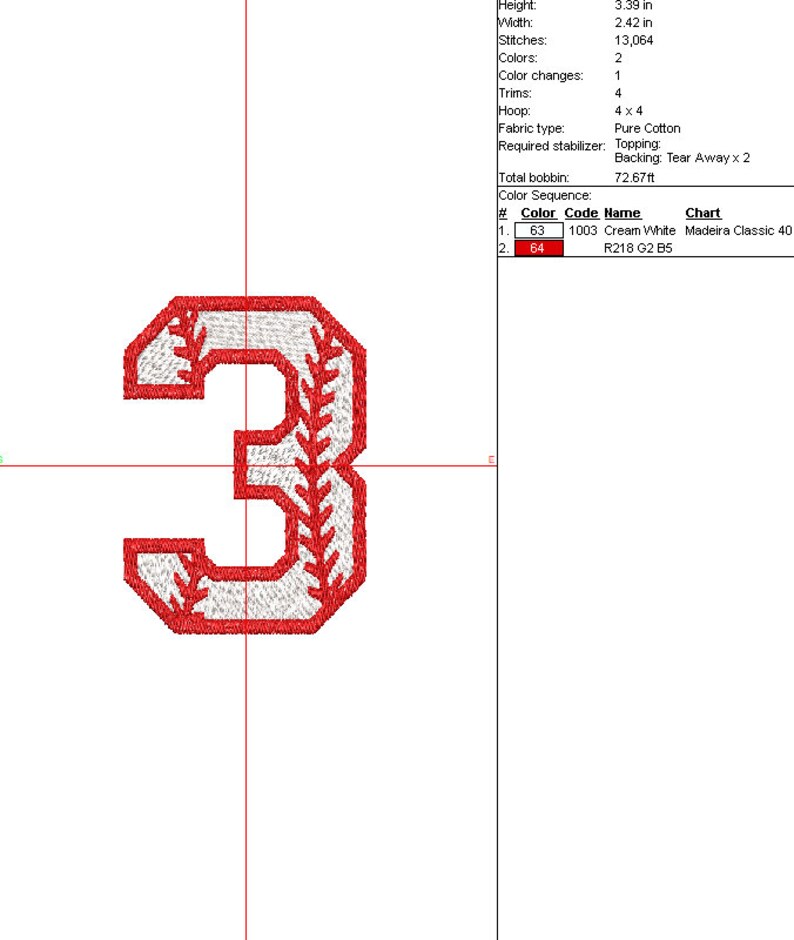 Baseball Numbers Machine Embroidery Designs Digital Download ONLY - Etsy