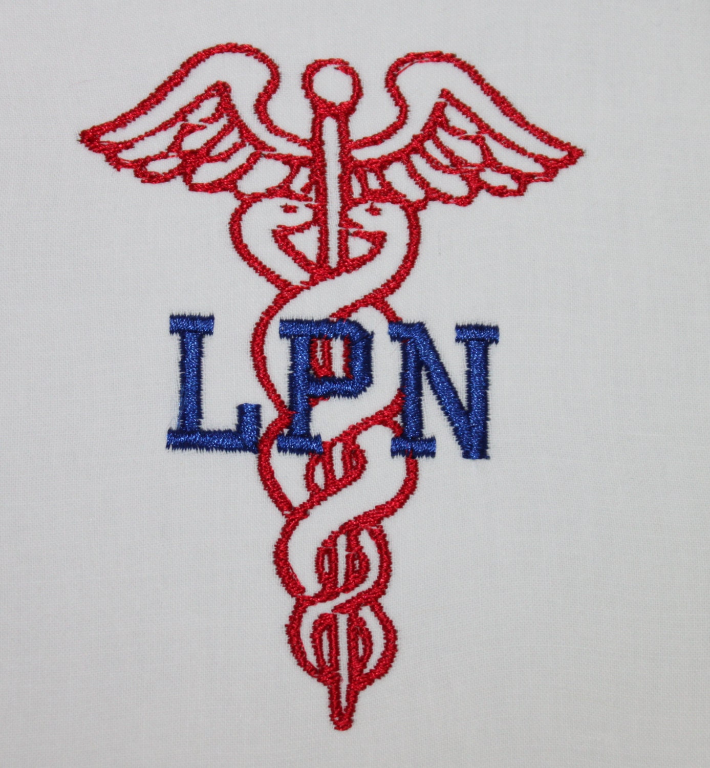 LPN Nurse Caduceus Digitized Machine Embroidery File ONLY | Etsy