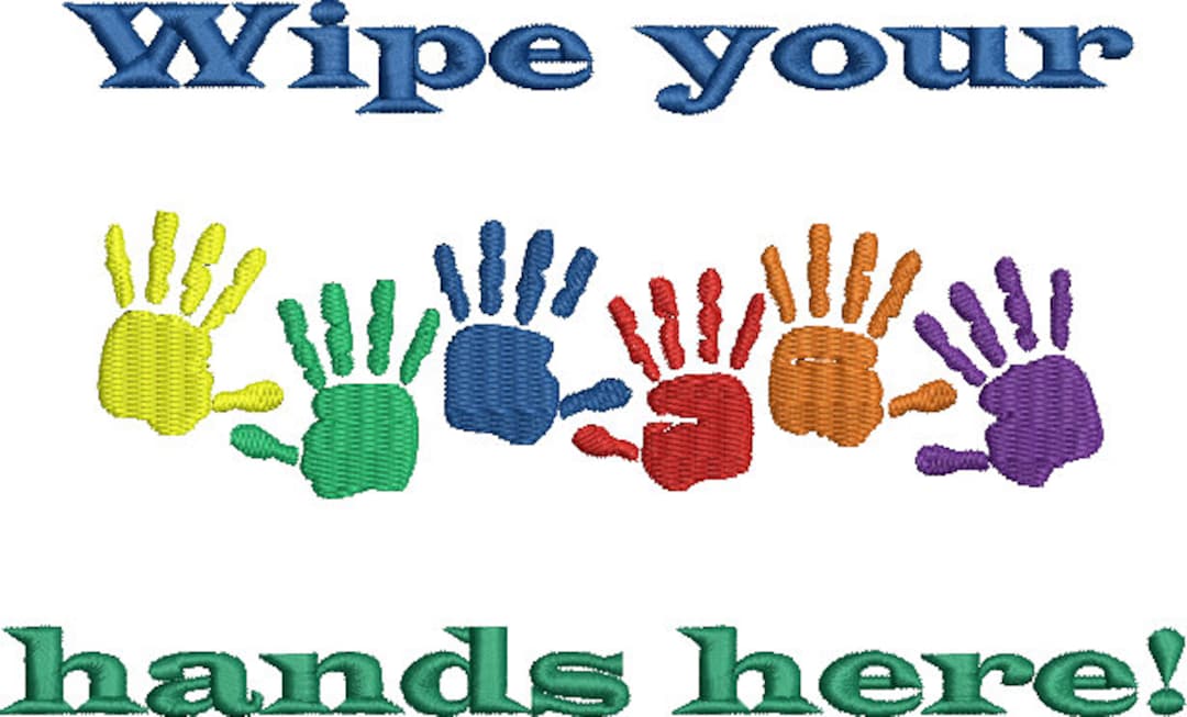 Wipe Your Hands Here Machine Embroidery Design Cooking Paper Towels ...