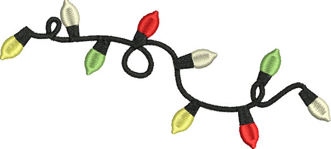 Christmas Lights Border String of Lights Embroidery Design Digitized ...