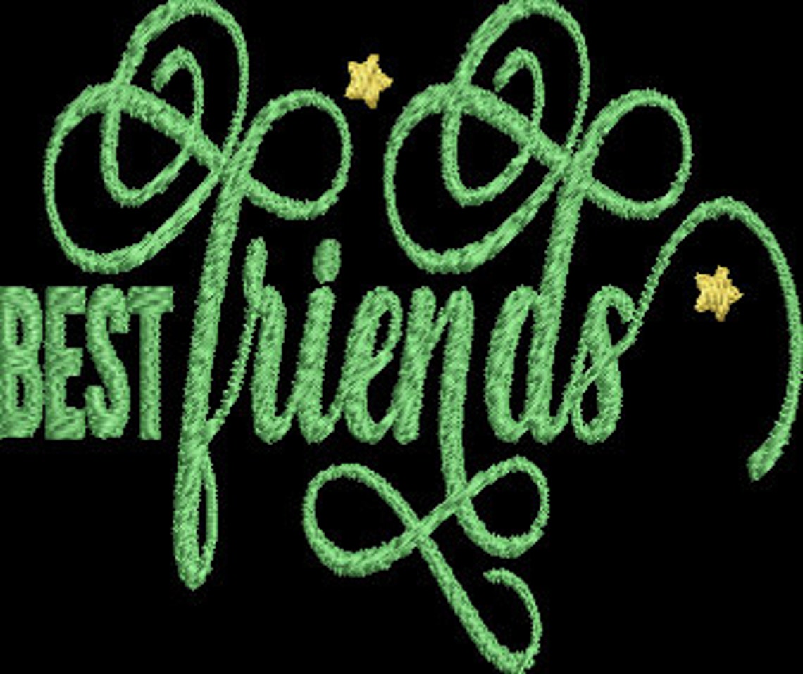 Best Friends Machine Embroidery Designs Word Art | Etsy