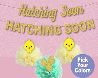 Hatching Soon Baby Shower Banner - Etsy UK
