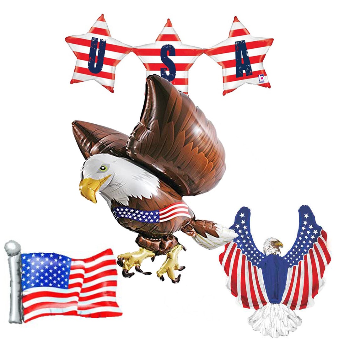 Eagle Balloon Fourth of July Patriotic Decor USA Flag Huge - Etsy